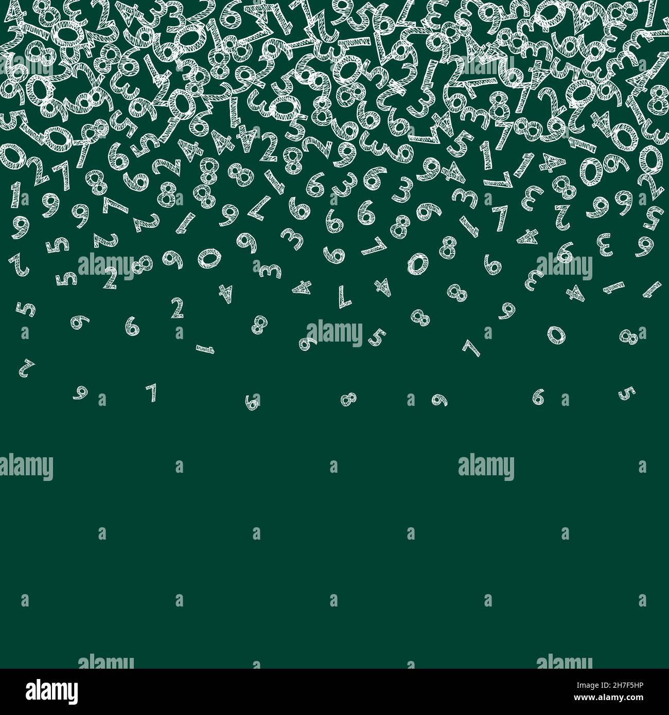 Falling sketch chalk numbers. Math study concept with flying digits ...