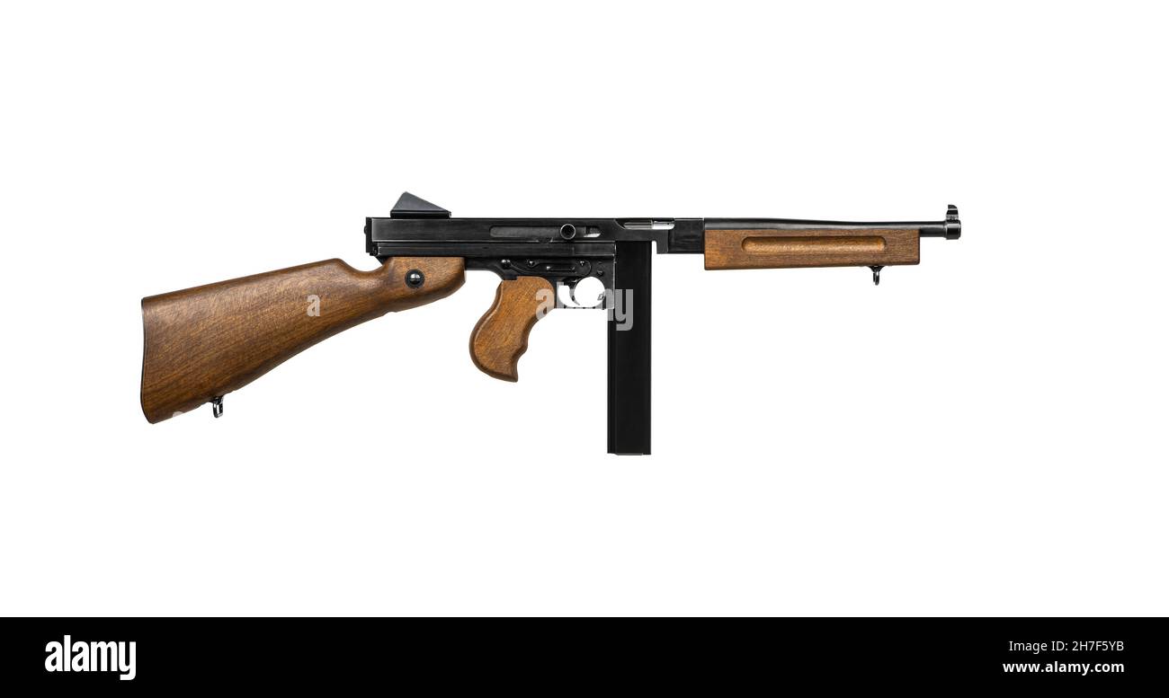 Vintage submachine gun Tommy Gun. Weapons of the army and mafia ...