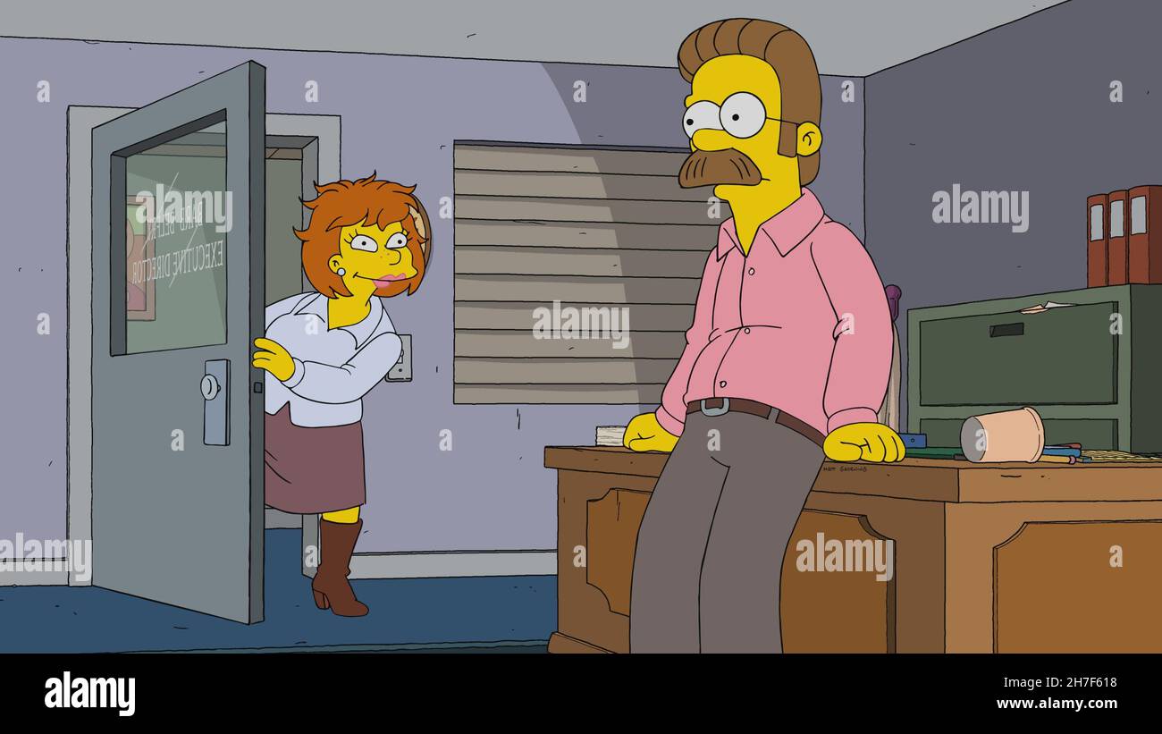 THE SIMPSONS, from left: Barb (voice: Cristin Milioti), Ned Flanders ...
