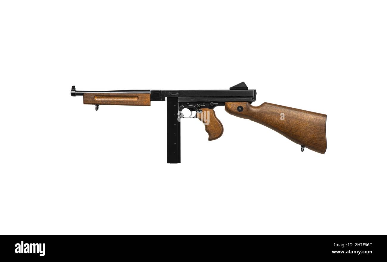 Vintage submachine gun Tommy Gun. Weapons of the army and mafia ...