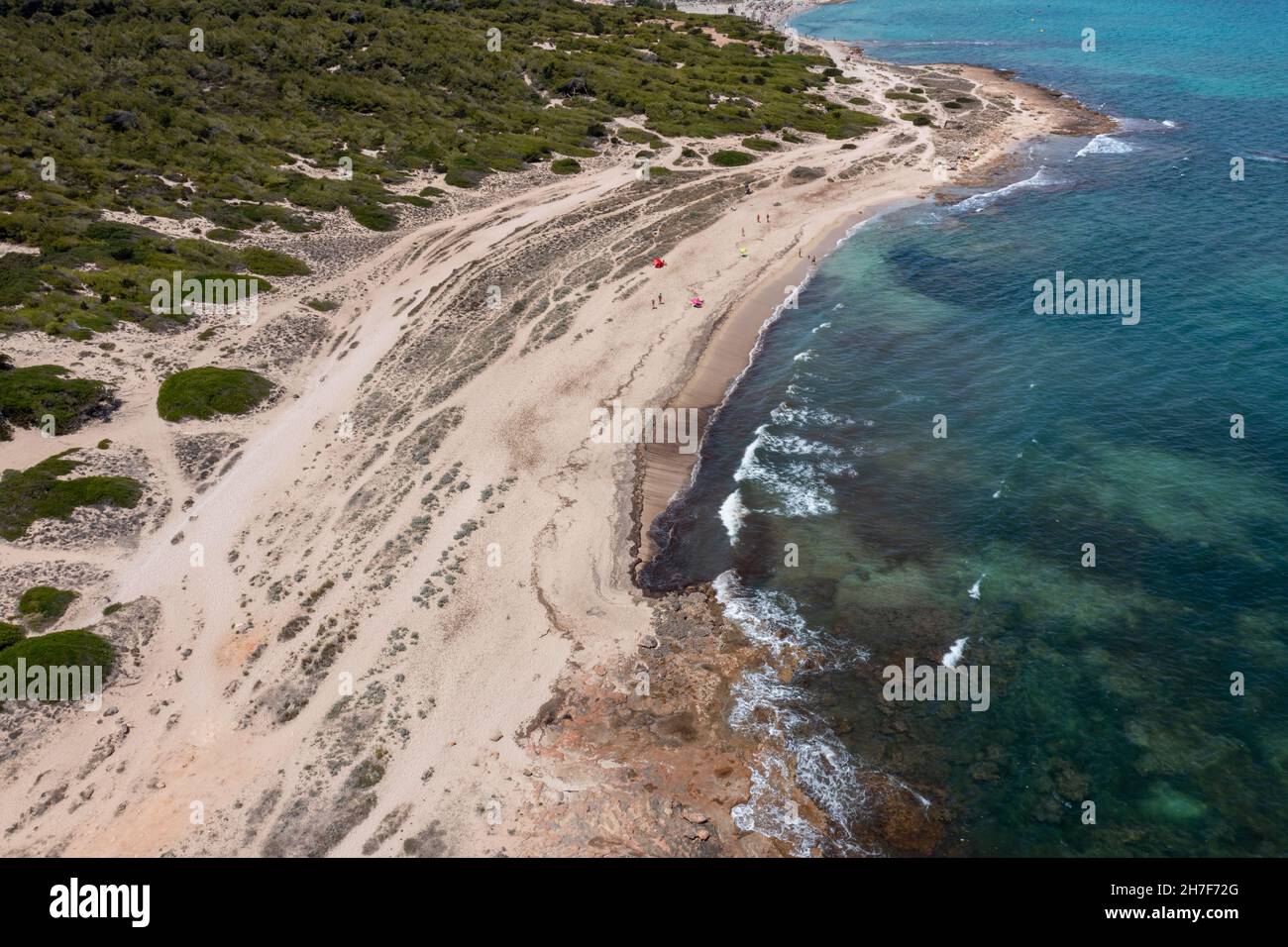 Aerial drone photo taken on the beautiful island of Majorca in Spain ...