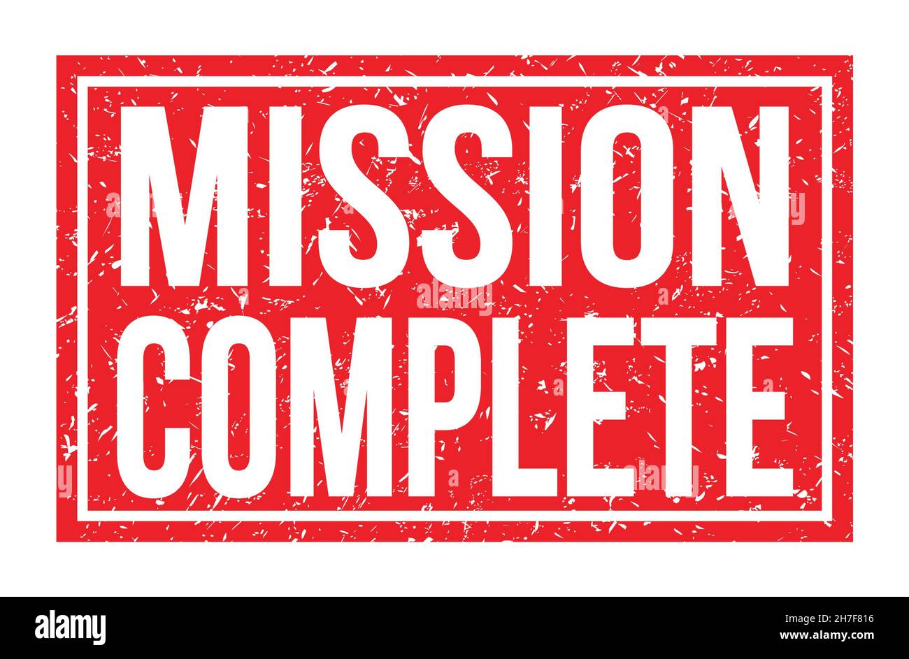 MISSION COMPLETE, words written on red rectangle stamp sign Stock Photo ...