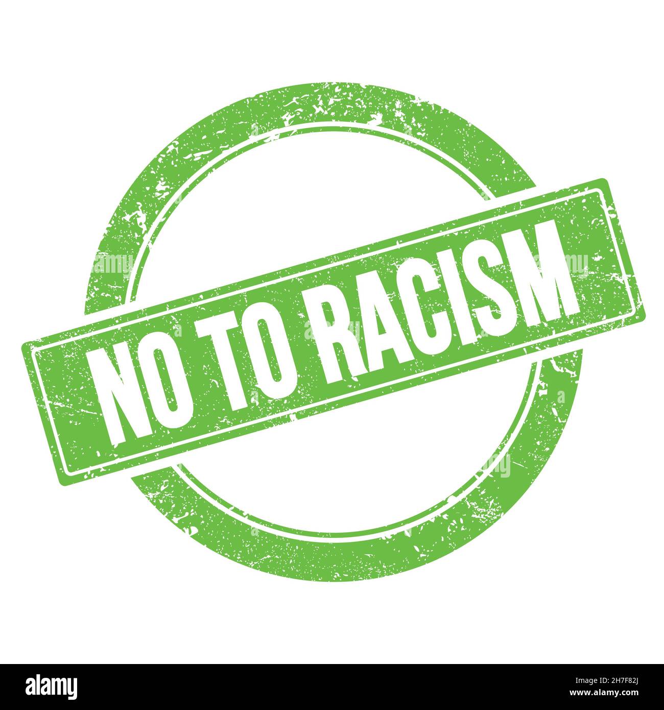 NO TO RACISM text on green grungy round vintage stamp Stock Photo - Alamy