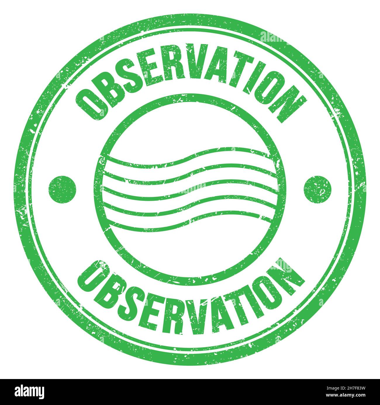 OBSERVATION word written on green round postal stamp sign Stock Photo ...