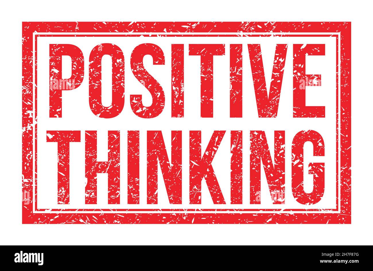 POSITIVE THINKING, words written on red rectangle stamp sign Stock ...
