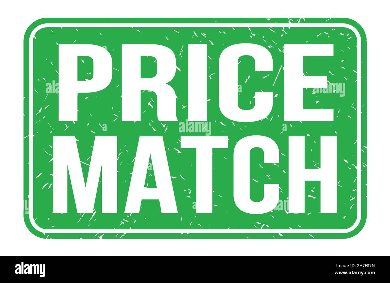 PRICE MATCH, words written on green rectangle stamp sign Stock Photo ...