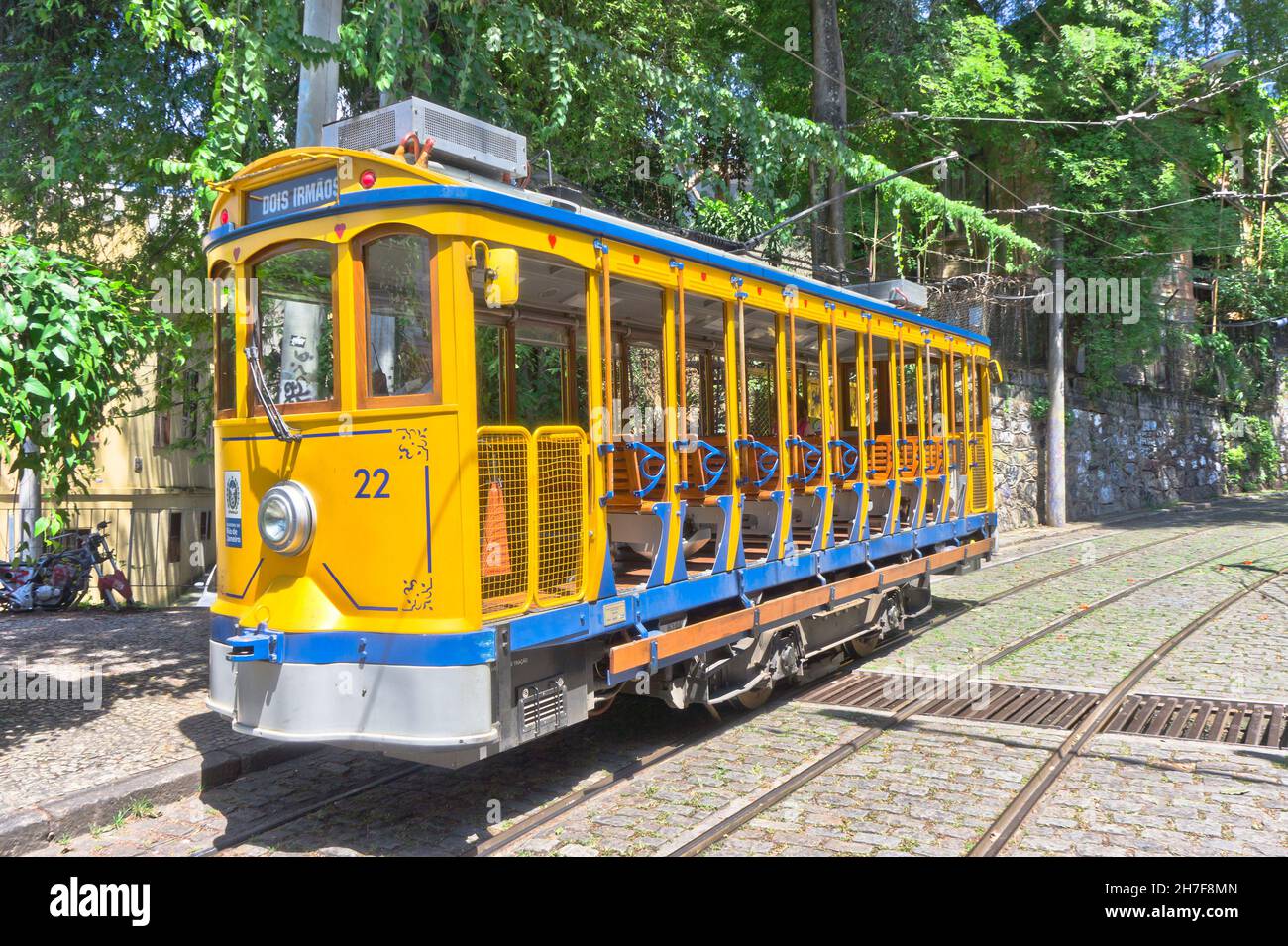 Rio de Janeiro, Tram railroad, Old city street view, Brazil, South ...