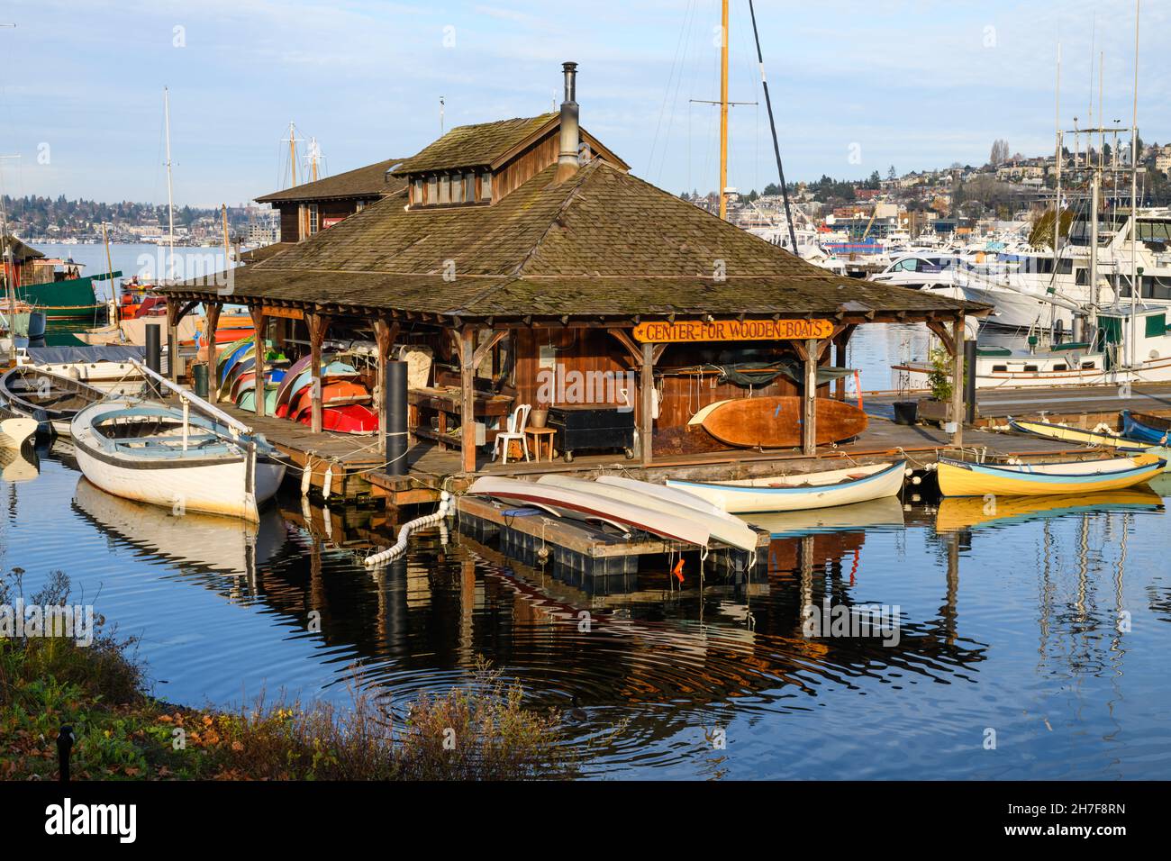 Seattle - November 21, 2021; Center for Wooden Boats in the South Lake ...