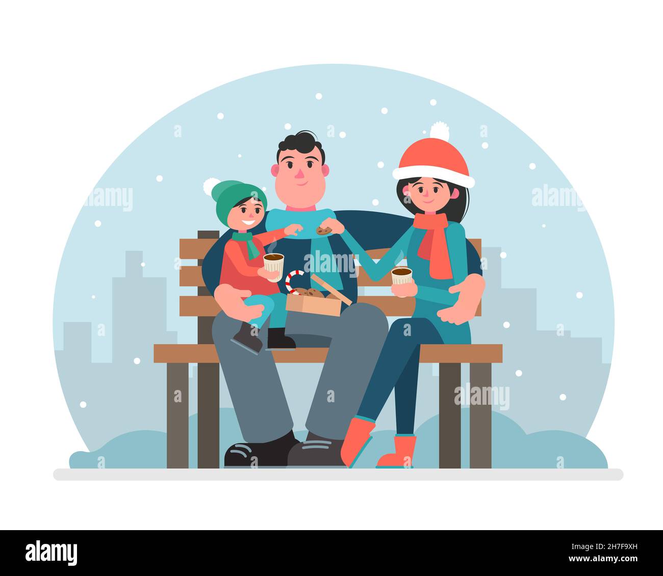 Man relax on winter Stock Vector Images - Alamy