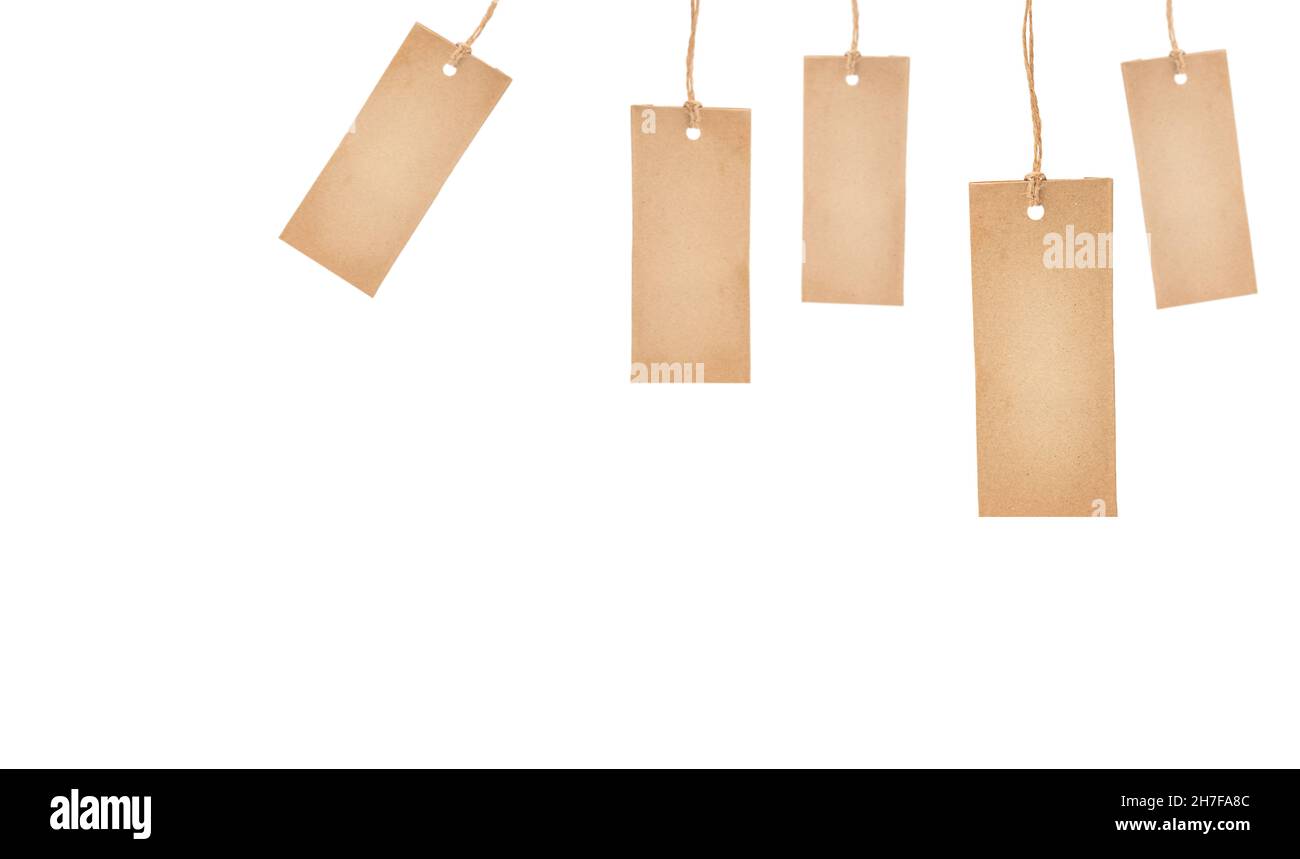 Five cardboard sale price tag isolated on white background Stock Photo ...