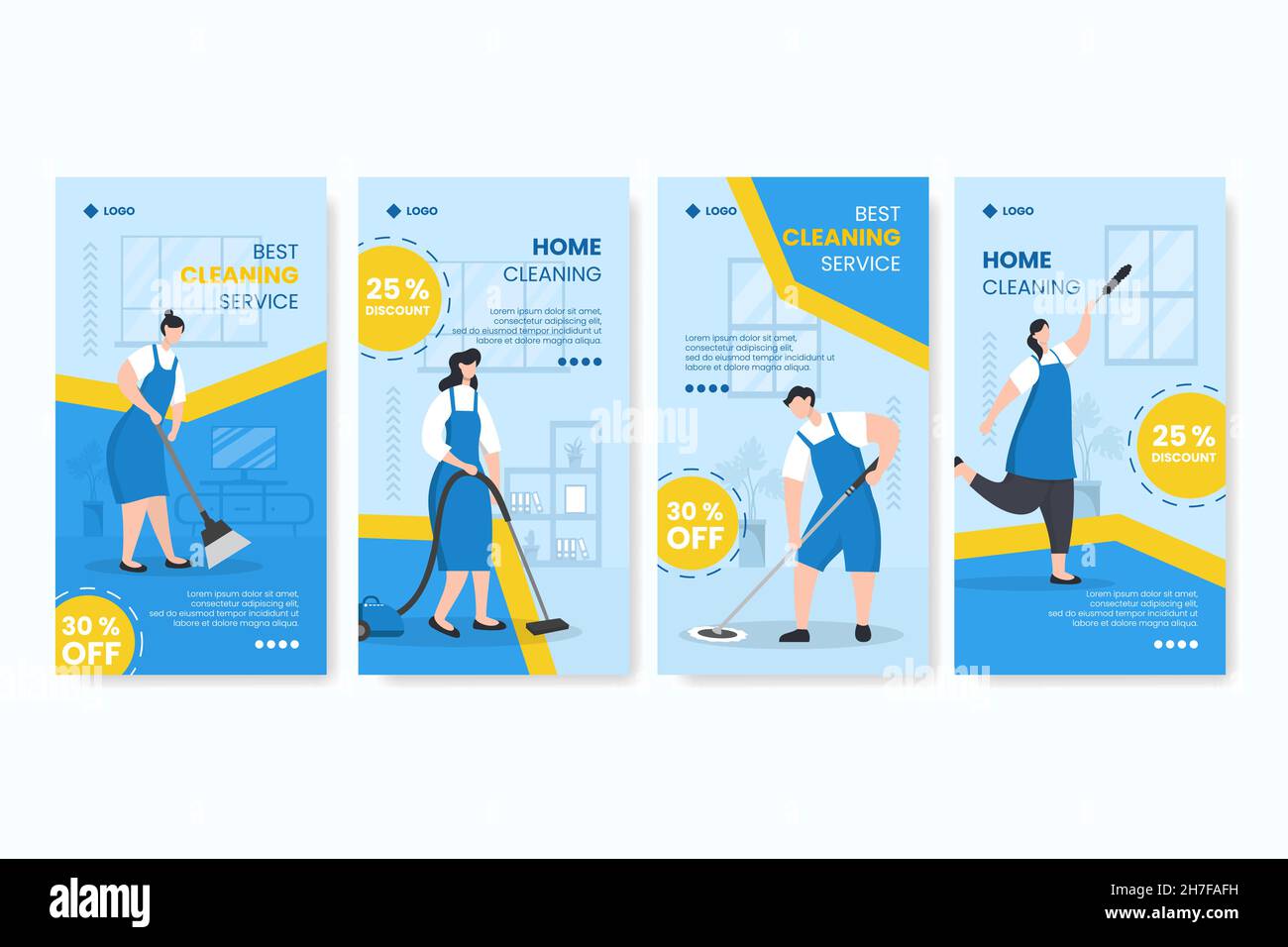 Home Cleaning Service Stories Editable of Square Background Suitable ...