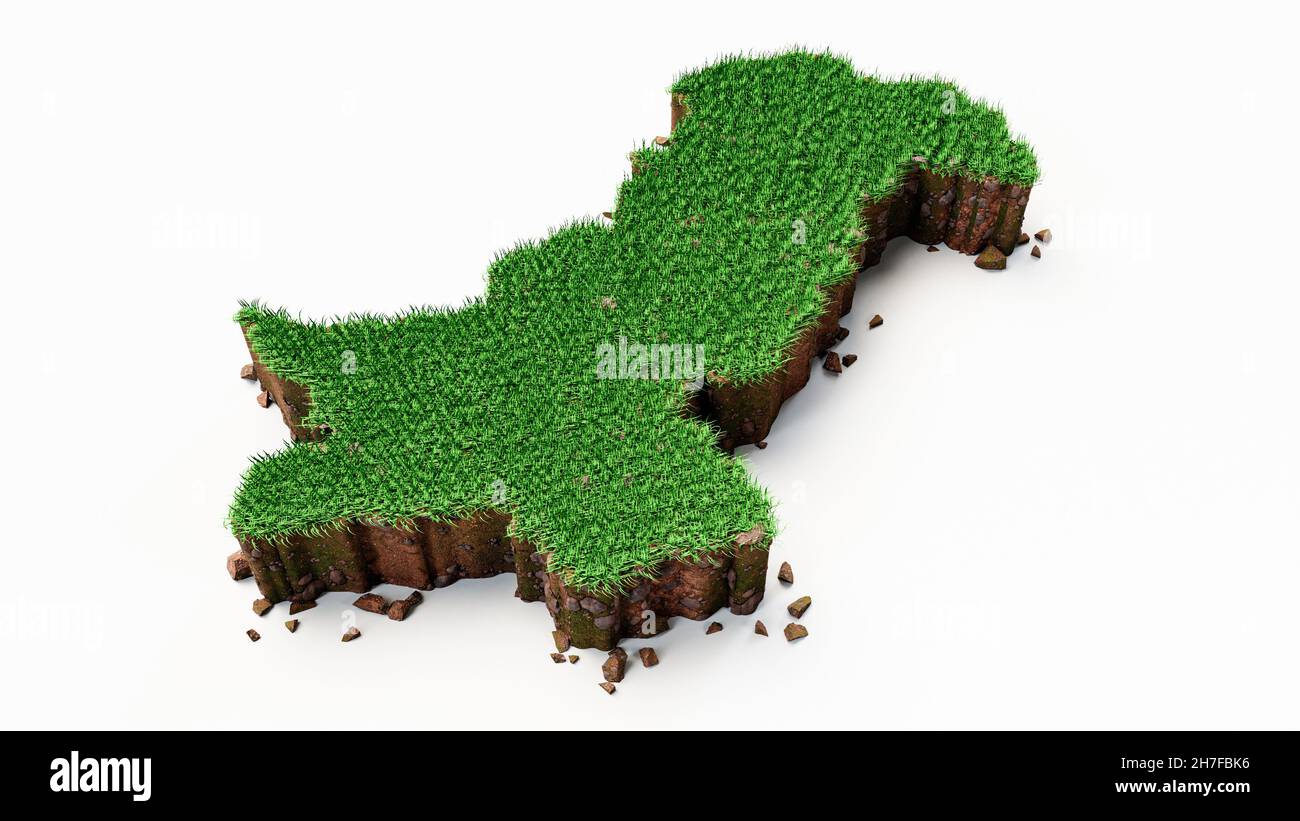 Pakistan Map Grass and ground texture 3d illustration Stock Photo - Alamy