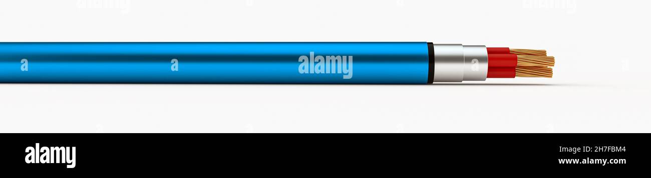 Electrical spark cable, copper wires with circuit sparks isolated on ...