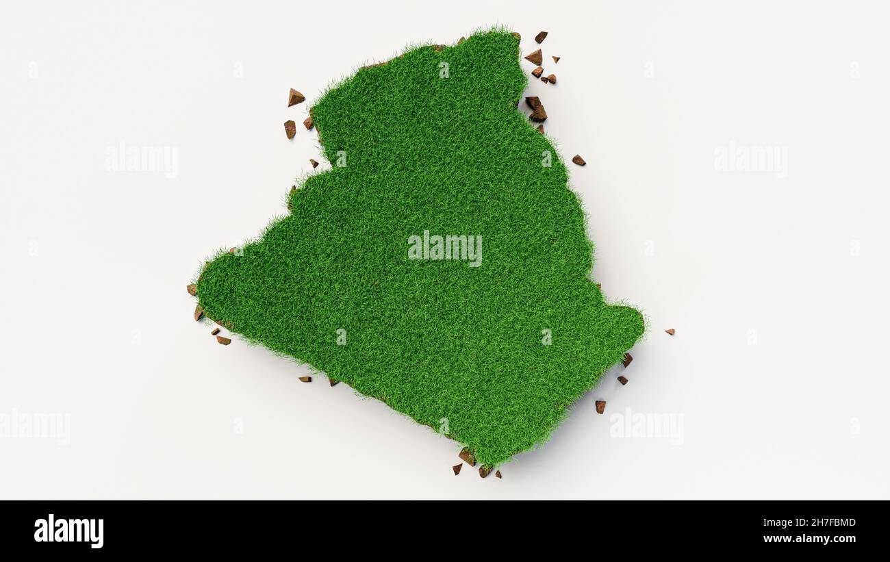 Top View Algeria Map Grass and ground texture 3d illustration Stock ...