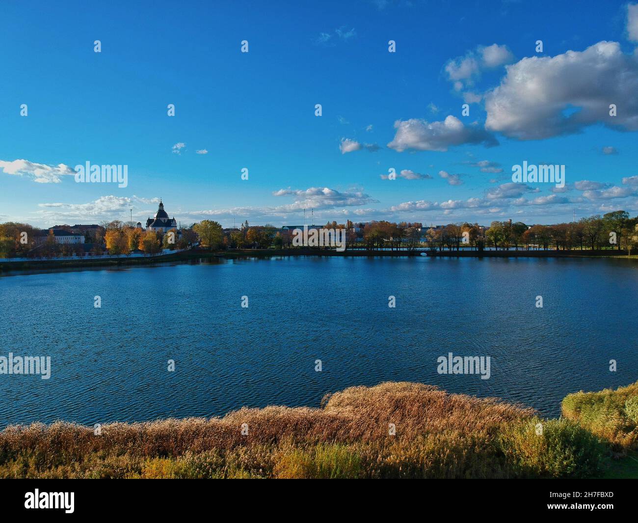 Aerial view of the lakes and parks in the Minsk region, Belarus Stock ...