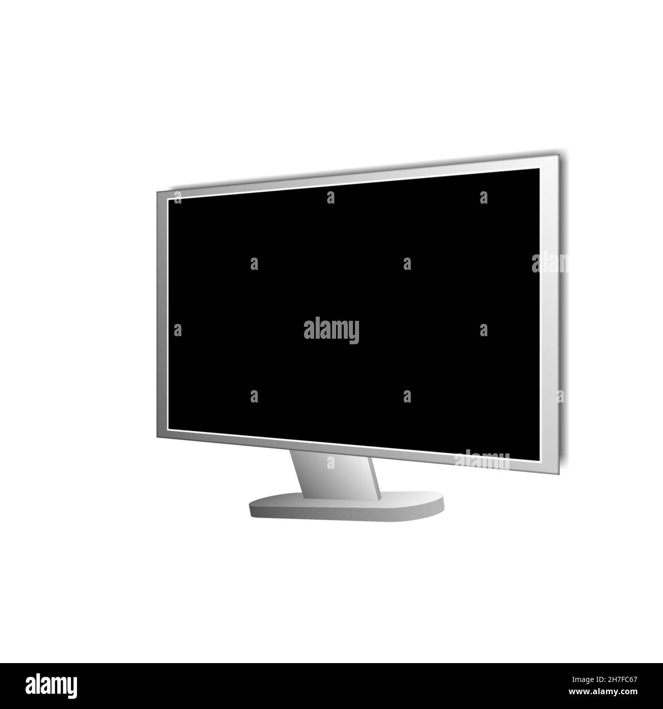 Illustration of a grey monitor isolated on the white background Stock ...