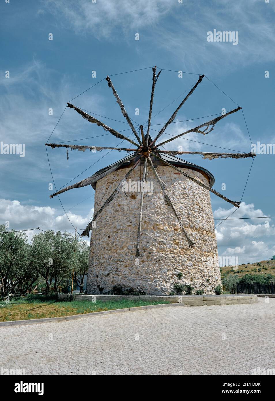 Ancient windmill in Golyazi (uluabat) bursa and it main structure made ...