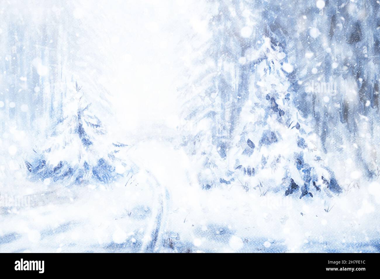 Watercolor snow hi-res stock photography and images - Alamy
