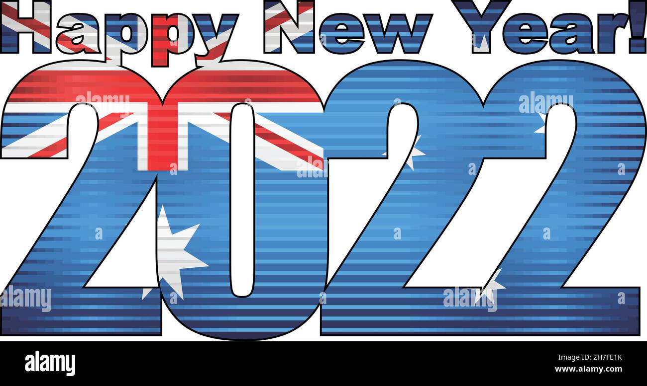 Happy New Year 2022 with Australia flag inside - Illustration, 2022 ...