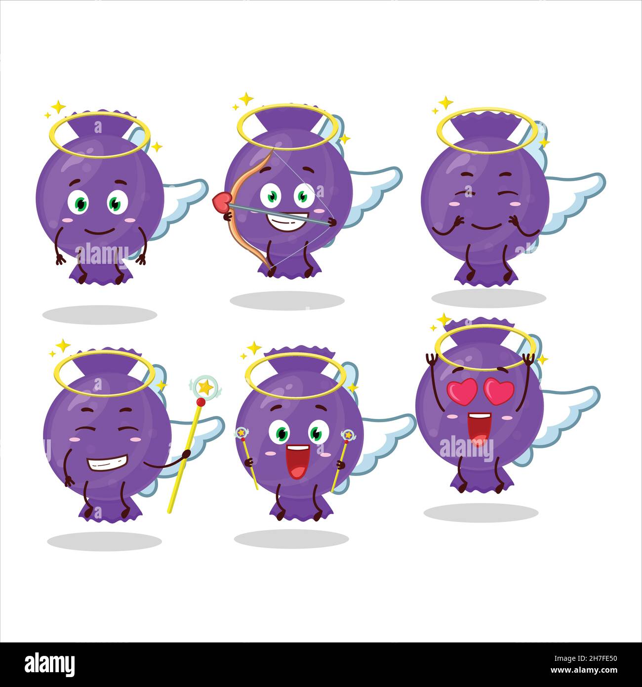 Blue Candy Wrap Cartoon Designs As A Cute Angel Character Vector