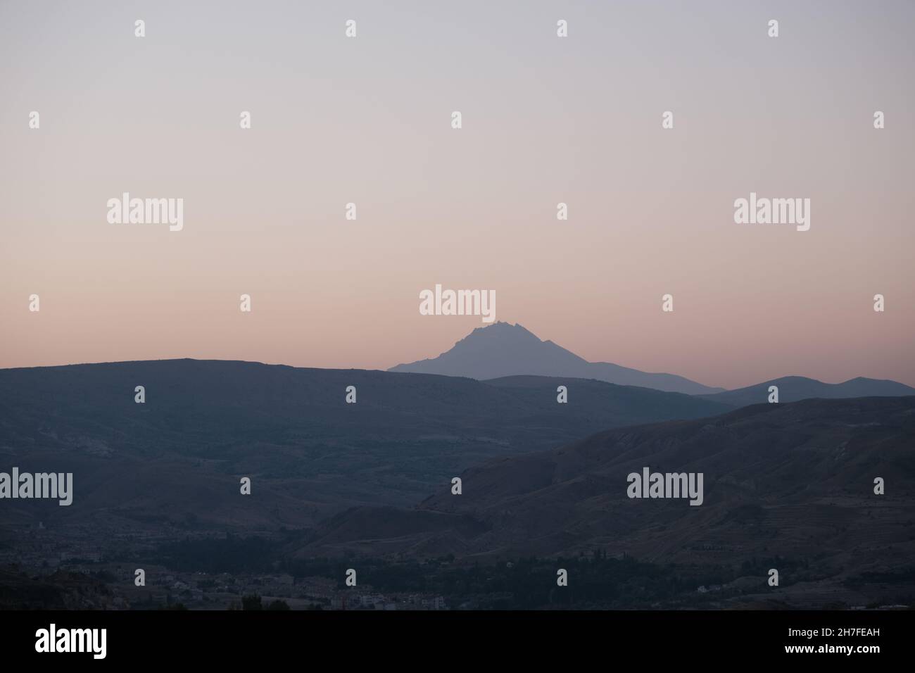 Mountain peak of Erciyes by taking photo from chimneys of Three ...
