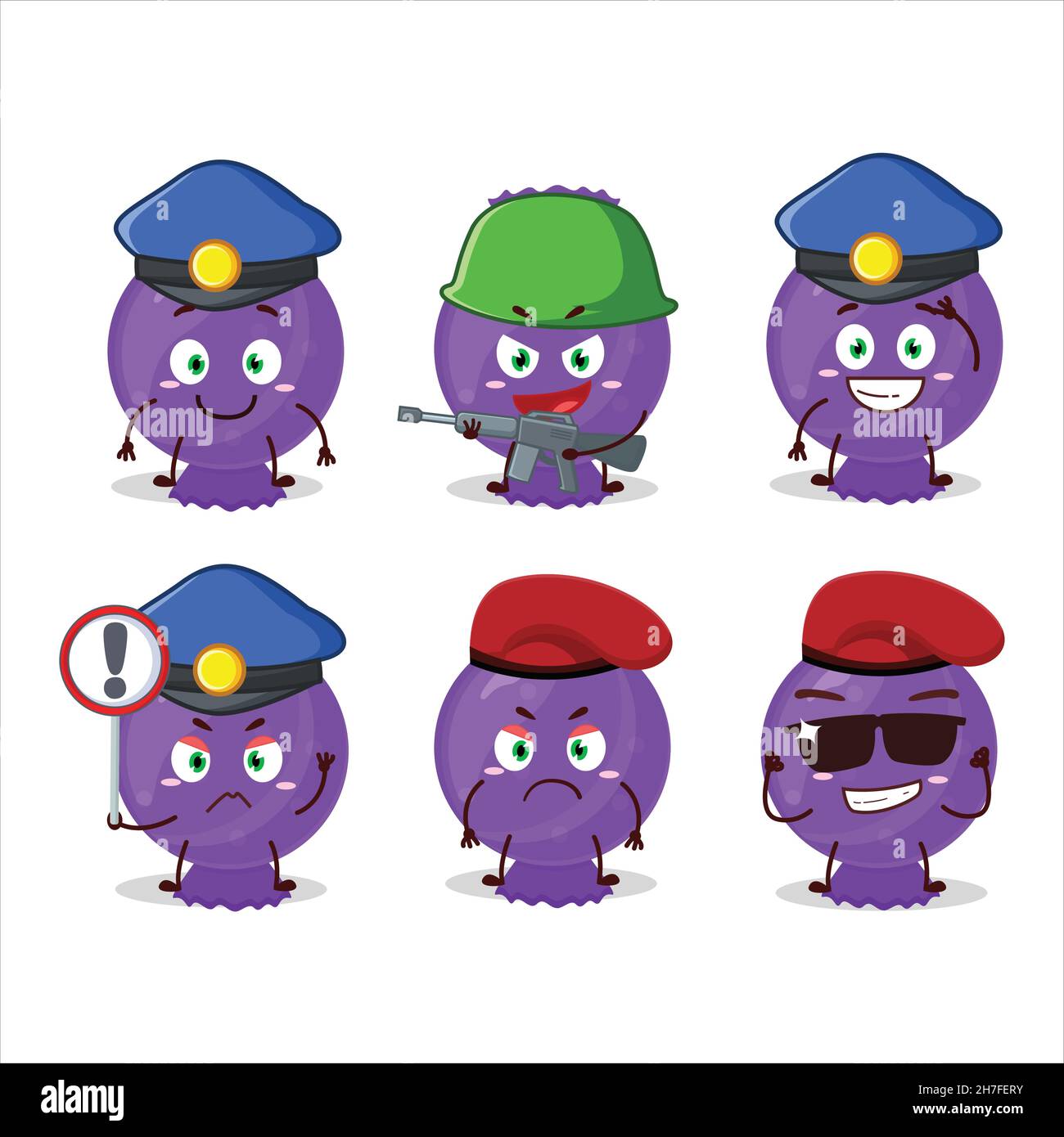 A dedicated Police officer of blue candy wrap mascot design style ...