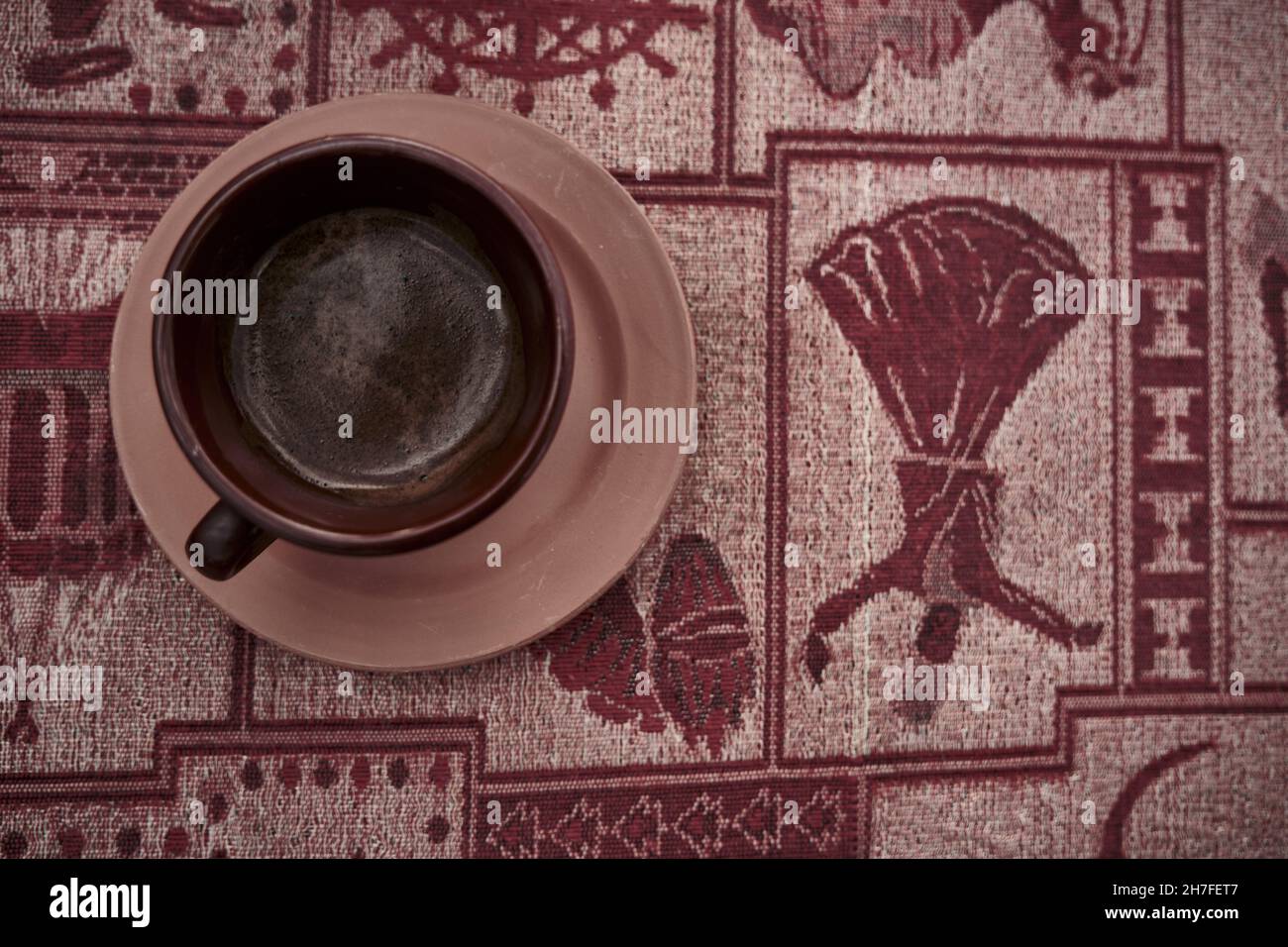 Traditional Turkish coffee inside the traditional and hand made glass ...