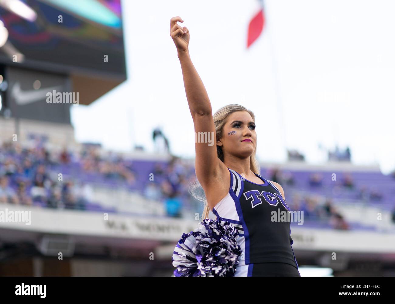 Fort Worth, Texas, USA. 20th Nov, 2021. TCU Horned Frogs cheerleaders ...