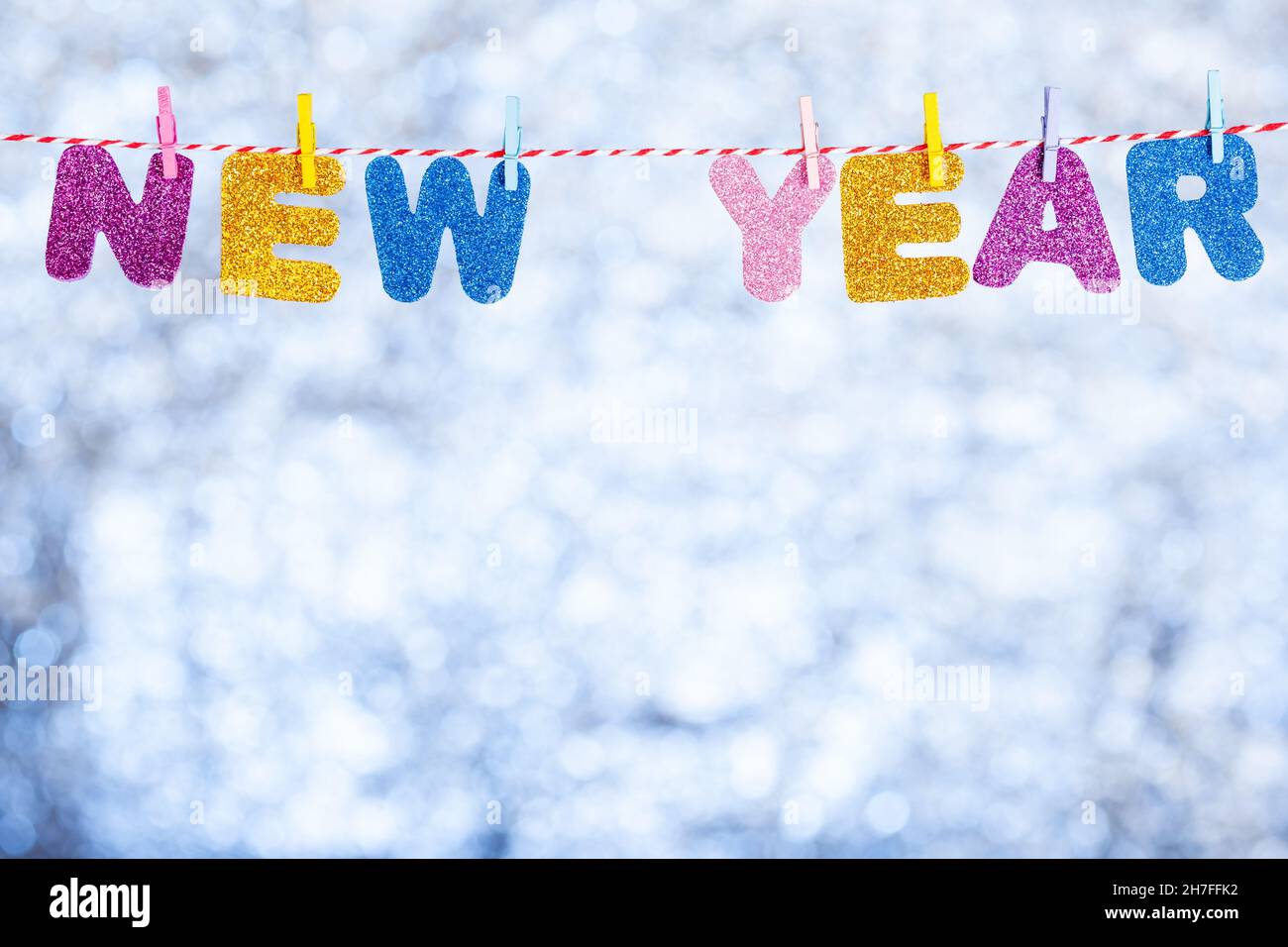 Happy new year colorful letters hi-res stock photography and images - Alamy