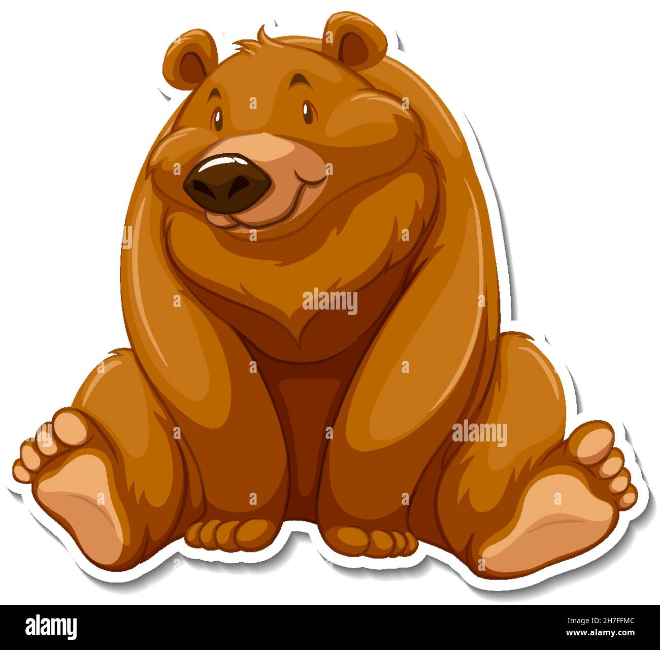 Grizzly bear cartoon character sticker illustration Stock Vector Image ...