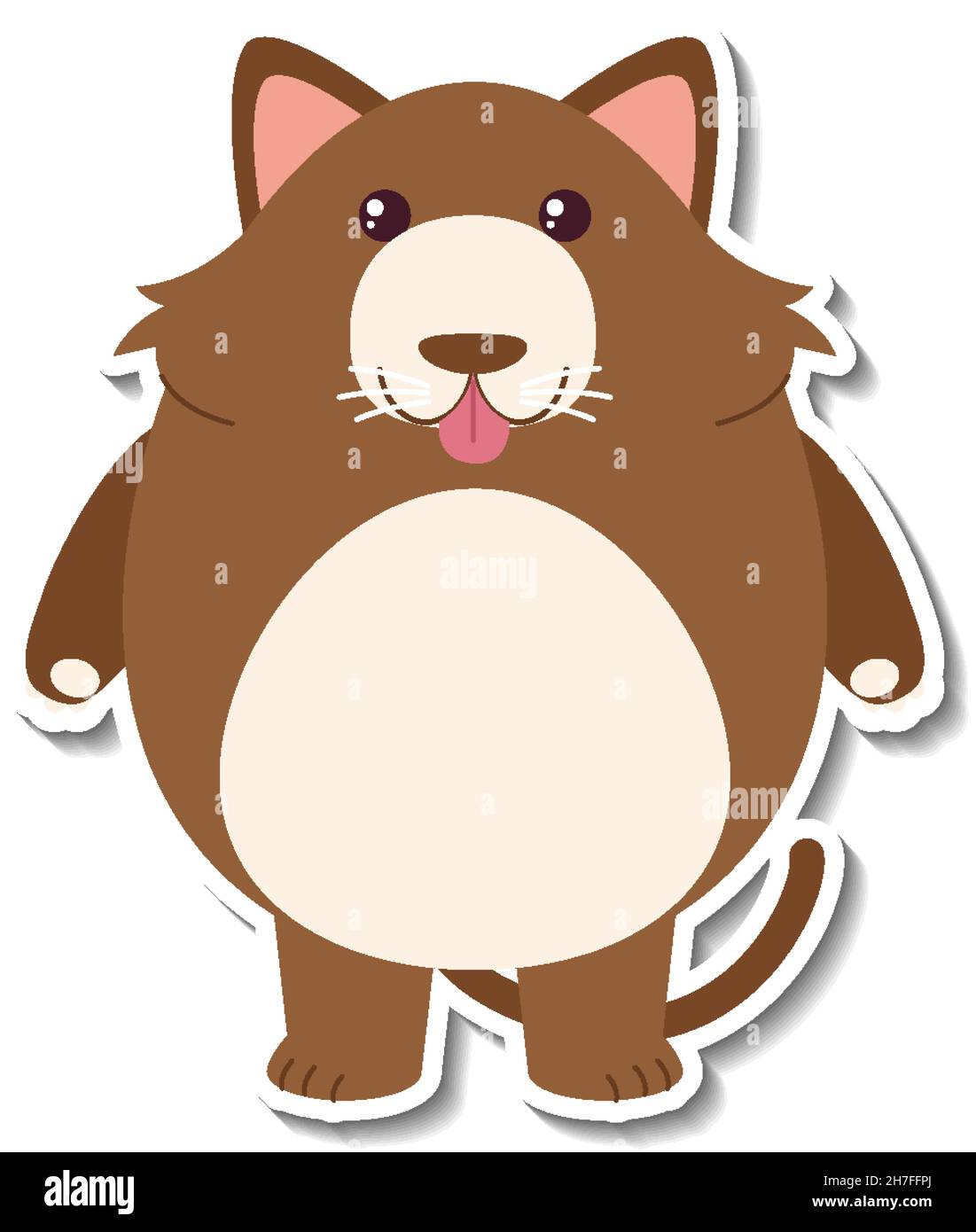 Chubby cat animal cartoon sticker illustration Stock Vector Image & Art ...