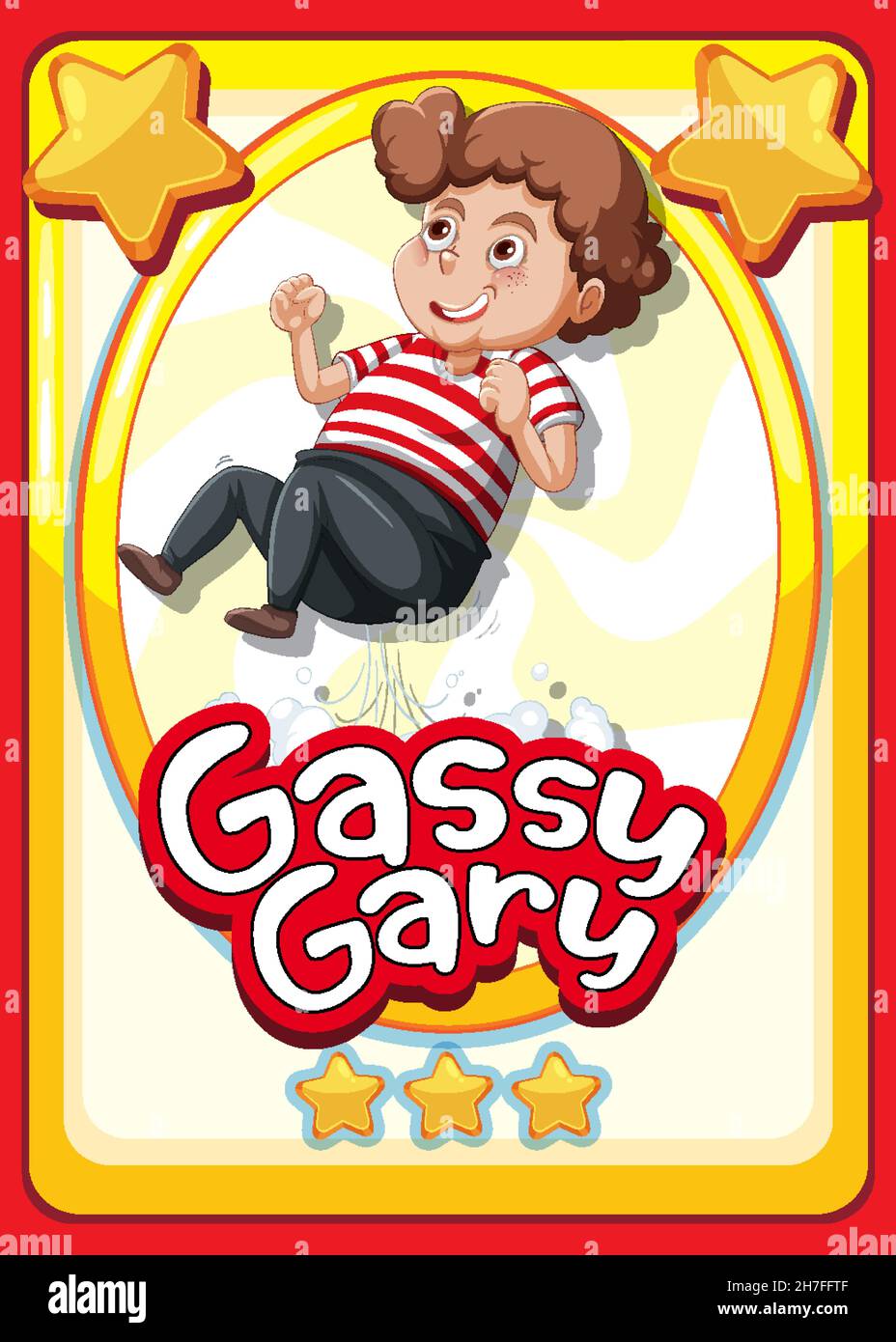 Character game card template with word Gassy Gary illustration Stock ...