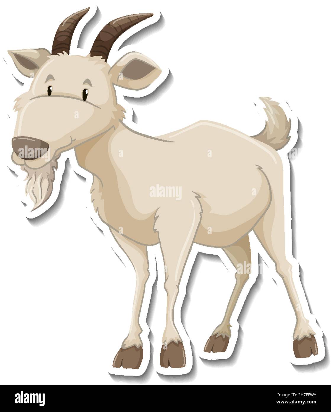 Goat farm animal cartoon sticker illustration Stock Vector Image & Art ...