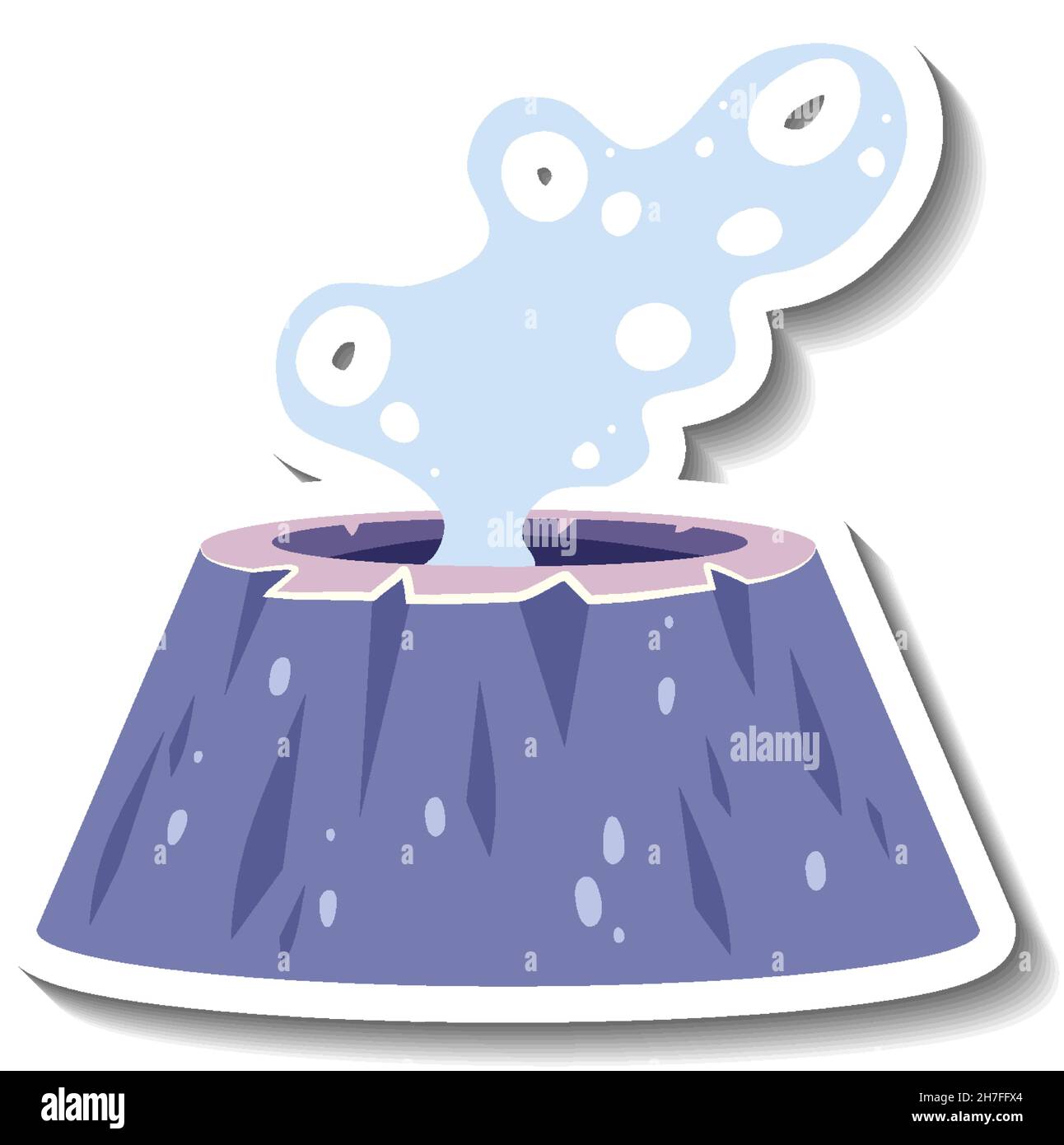 Smoking volcano cartoon sticker illustration Stock Vector Image & Art ...