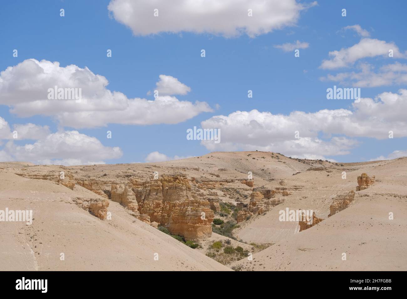 Fairy chimneys and geologic and natural stones in valley with blue sky ...