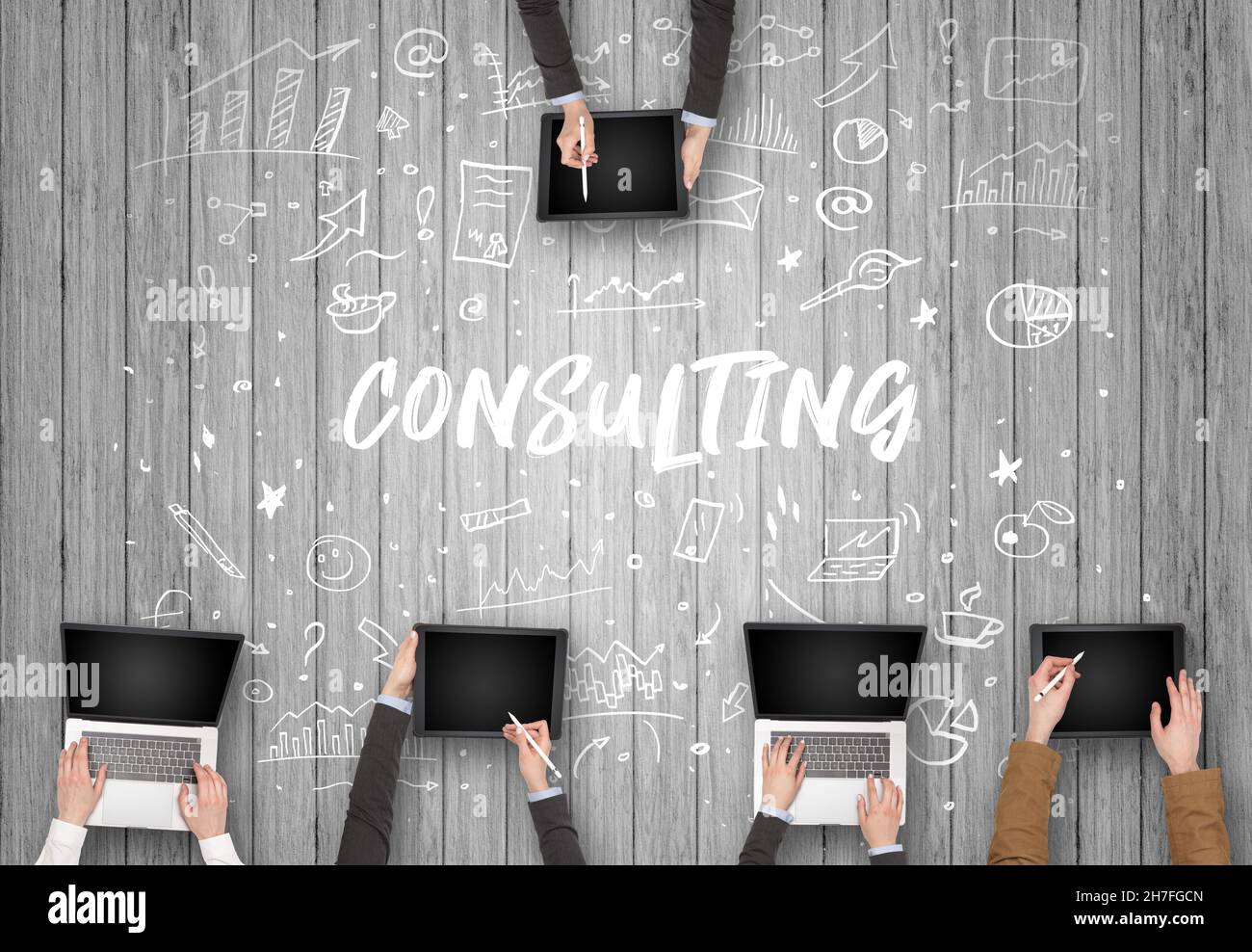 Group of business people working in office Stock Photo - Alamy