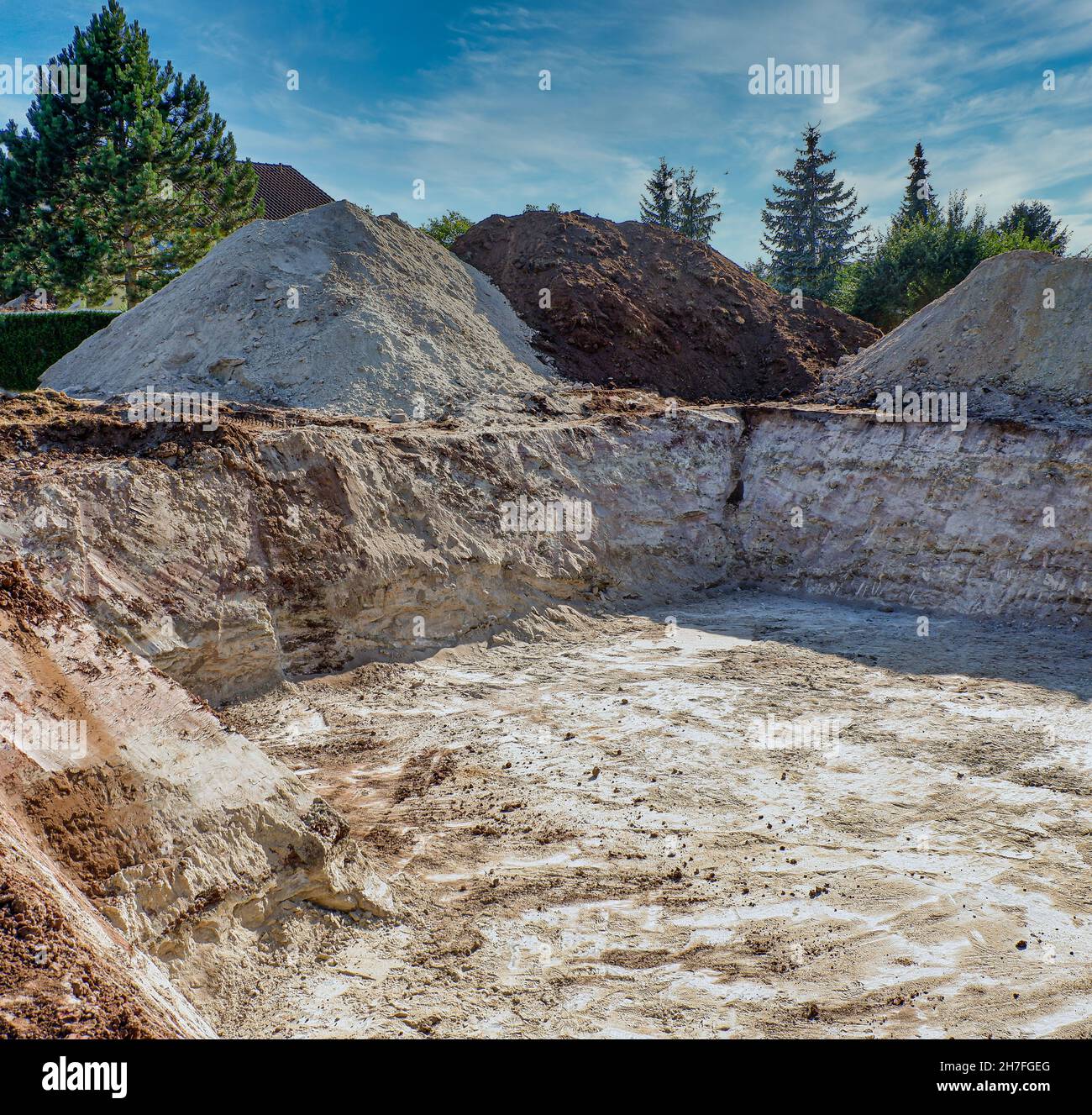 Beautiful shot of construction in process in a forest Stock Photo - Alamy