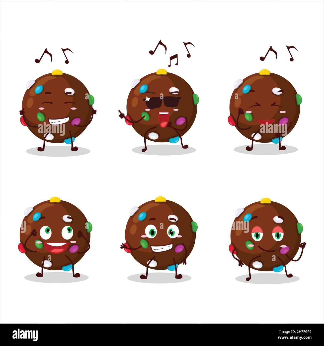 An image of chocolate candy dancer cartoon character enjoying the music ...