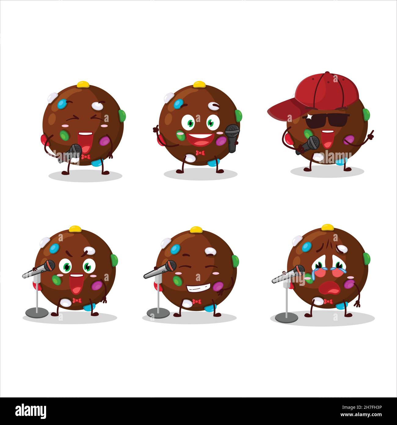 A Cute Cartoon design concept of chocolate candy singing a famous song ...