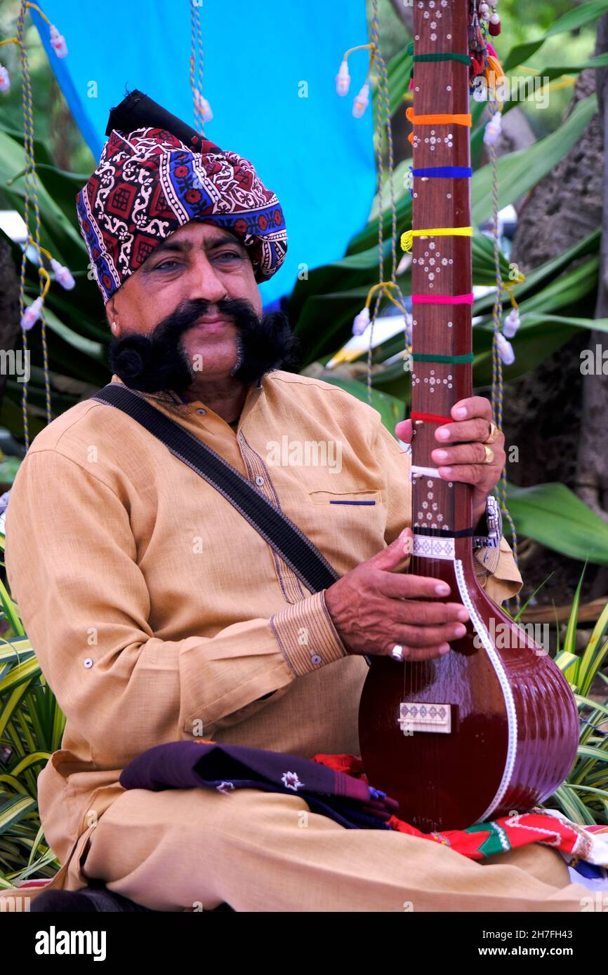 Pune, Maharashtra / India - November 18, 2021: Rajasthani folk singer ...