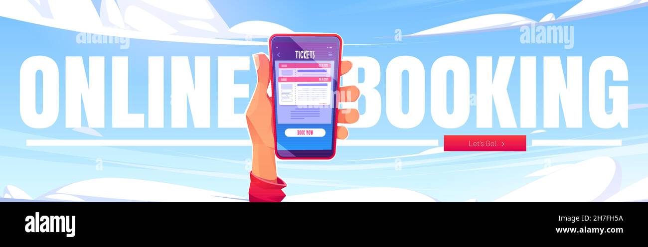 Online booking poster. Internet service for book and buy plane, bus or ...