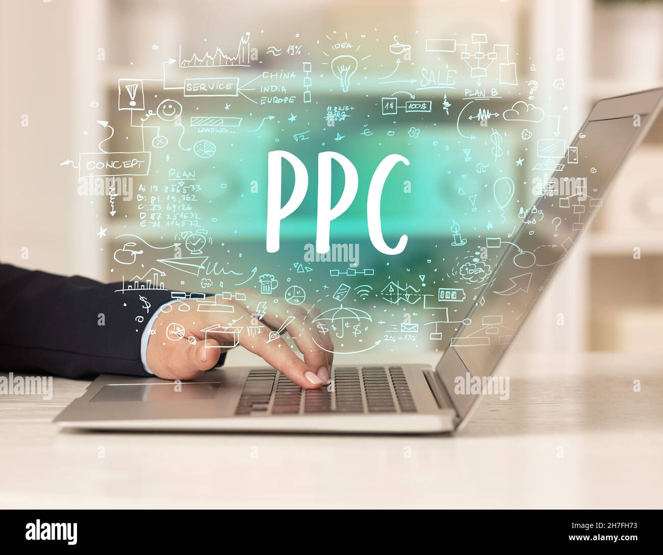 hand working on new modern computer Stock Photo - Alamy