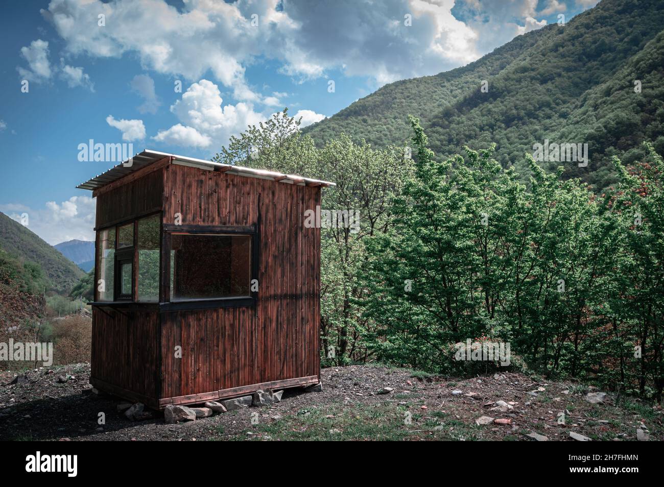 Security Guard Booth along the Georgian Military Road, Caucasus Stock ...