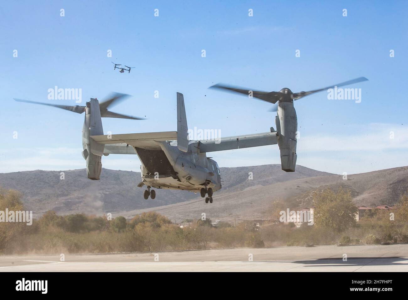 U.S. Marine MV-22B Ospreys take off carrying students with Infantry ...