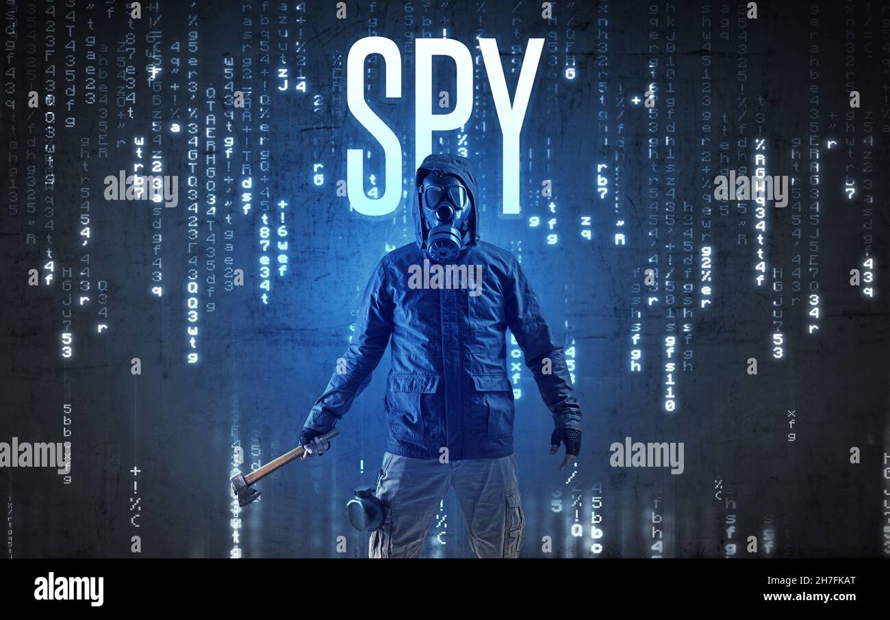 Faceless hacker with inscription concept Stock Photo - Alamy