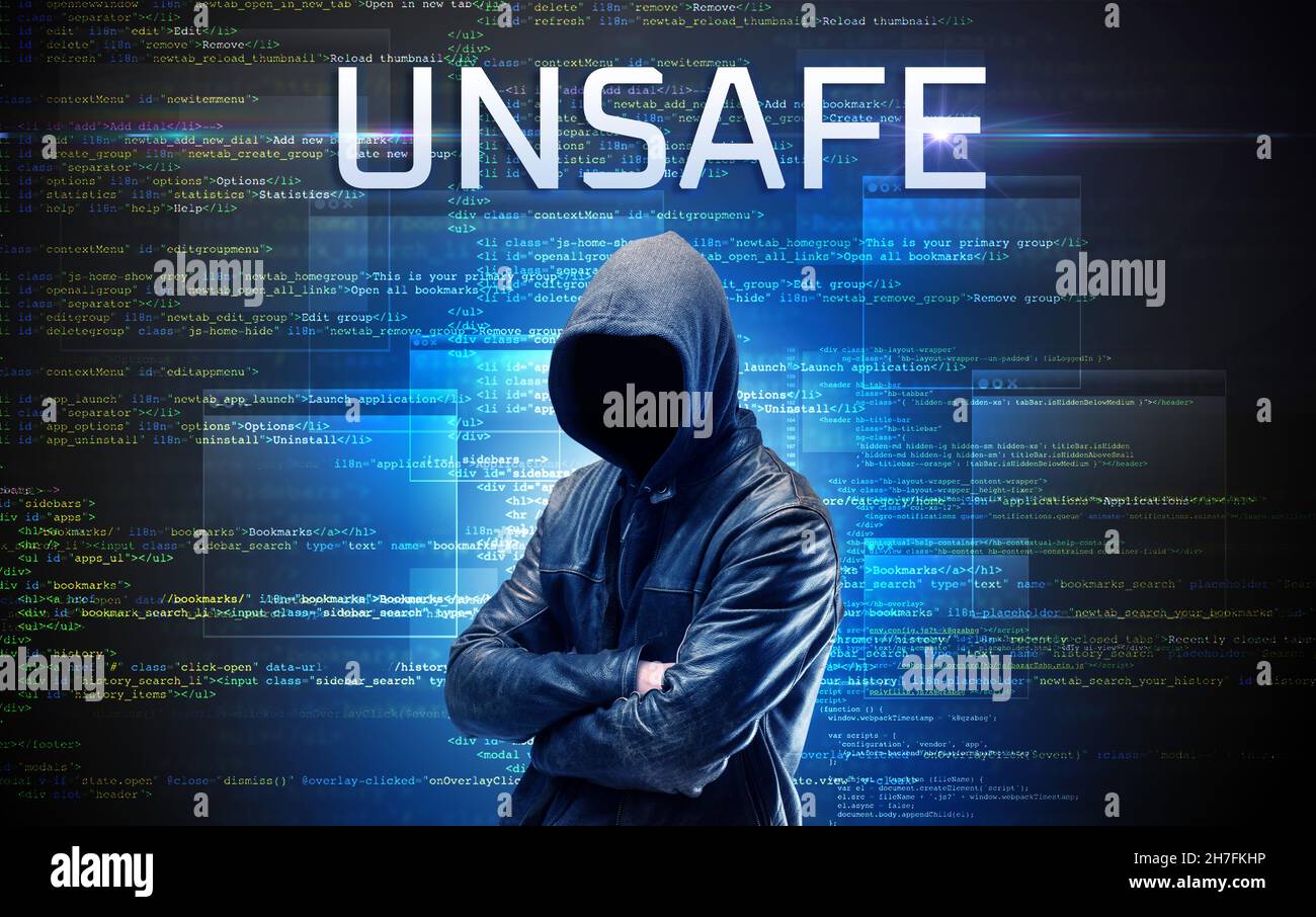 Faceless hacker on code background Stock Photo - Alamy