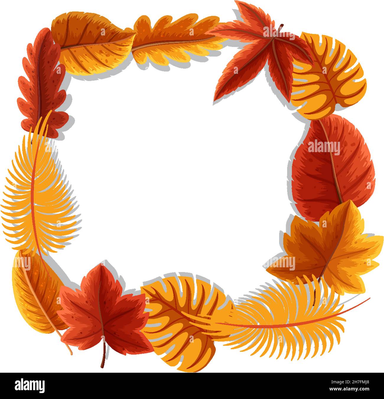 Square frame with autumn foliage illustration Stock Vector Image & Art ...