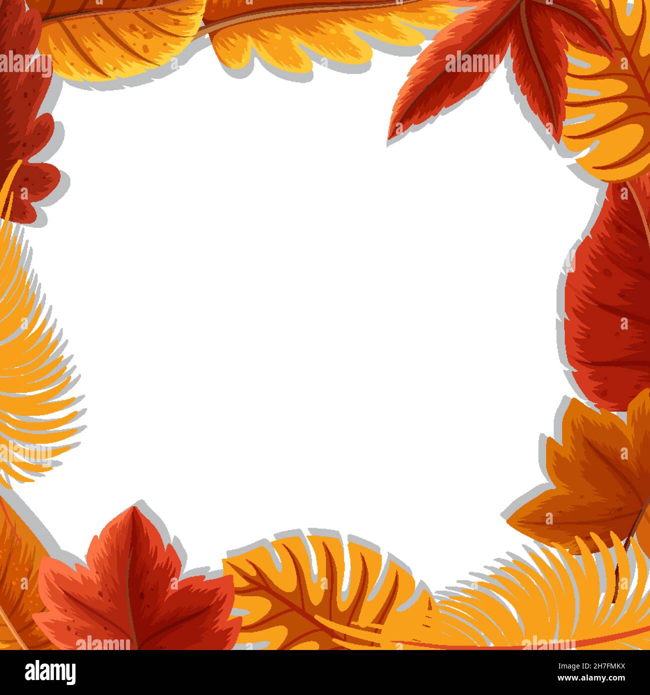 Square frame with autumn foliage illustration Stock Vector Image & Art ...