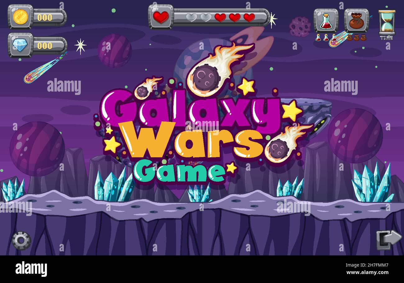 A Game Template Galaxy Space Scene illustration Stock Vector Image ...