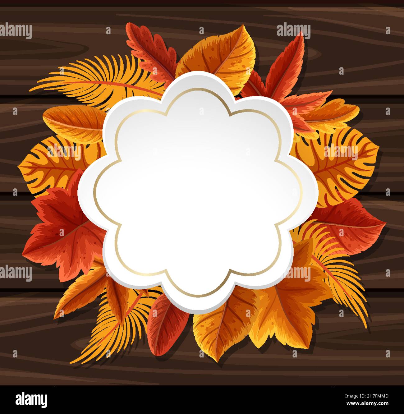Autumn foliage frame template illustration Stock Vector Image & Art - Alamy